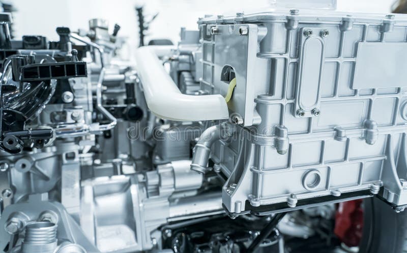 Electric System of Eco Car Front Engine Automotive Part Stock Image ...