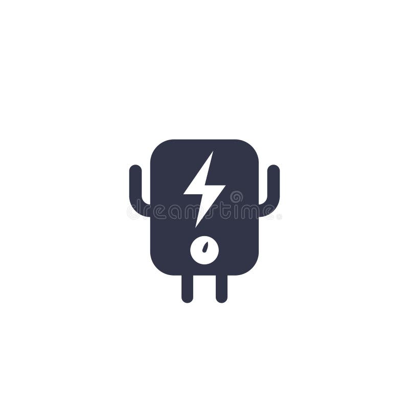 Electric System Icon on White Stock Vector - Illustration of cable ...