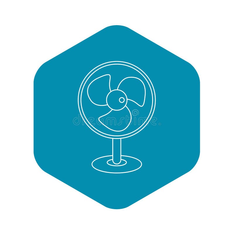 Electric Table Fan Icon, Outline Style Stock Vector - Illustration of ...