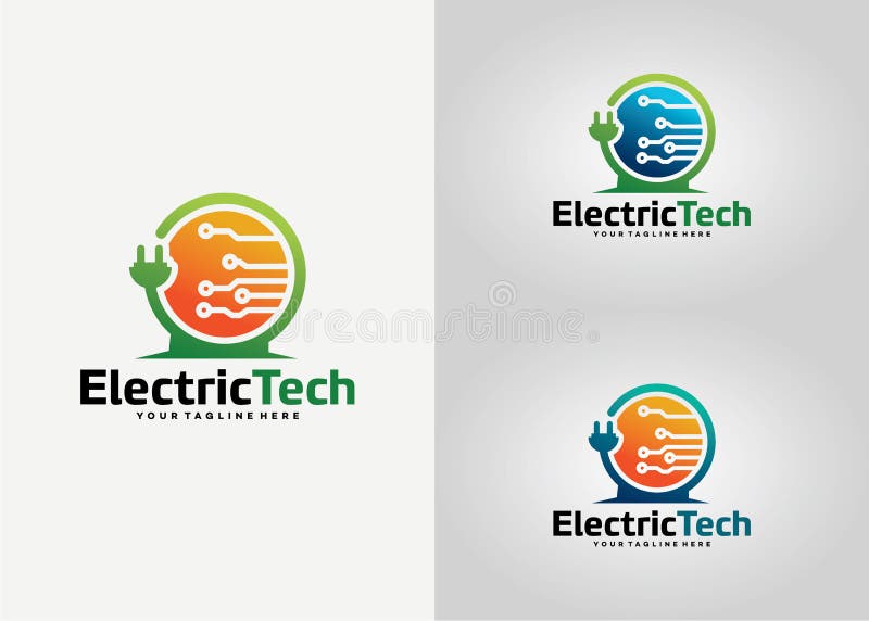 Electric Tech Logo Design Template Stock Vector - Illustration of ...