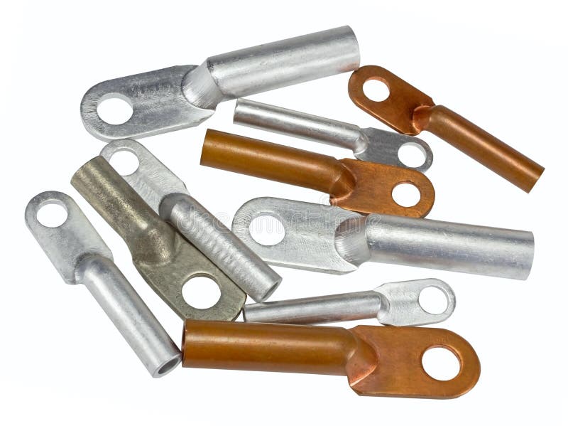 Electric Terminals of Different Size on White Stock Photo - Image of ...