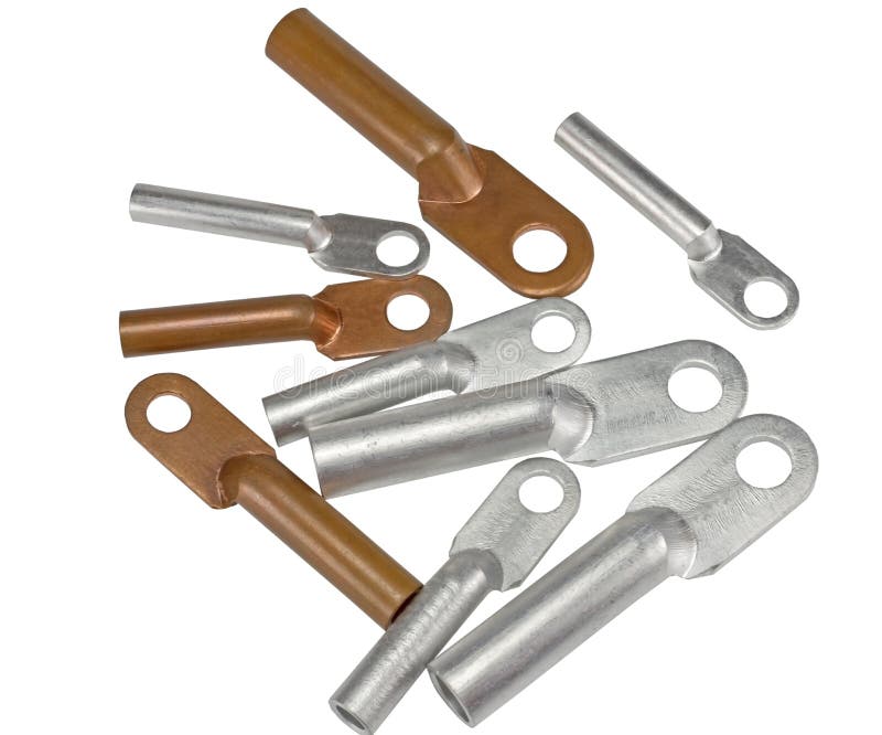 Electric Terminals of Different Size on White Stock Photo - Image of ...