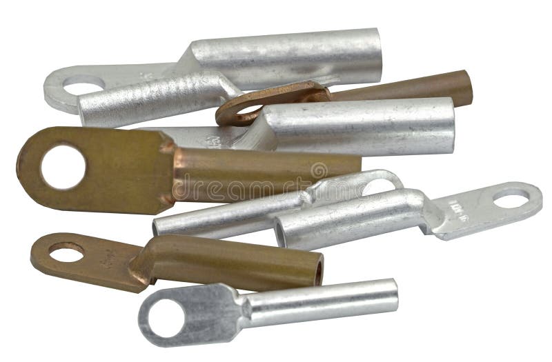 Electric Terminals of Different Size on White Stock Photo - Image of ...