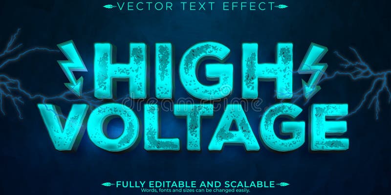 Electric Text Effect, Editable Danger and Energy Text Style Stock ...
