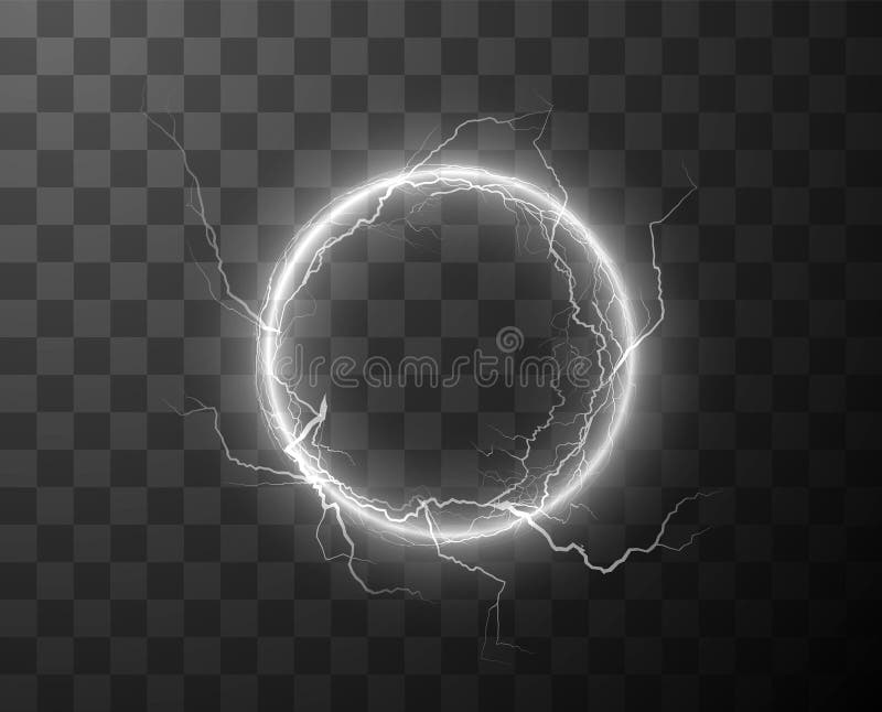 Electric Thunder Circle Frame Vector Illustration Stock Vector ...