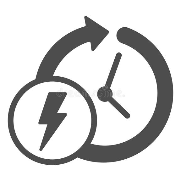 Electric Timer Solid Icon, Electricity Concept. Vector Graphics Stock ...