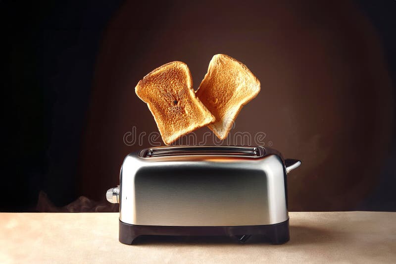 Electric Toaster with Toast, Space for Text Stock Illustration ...