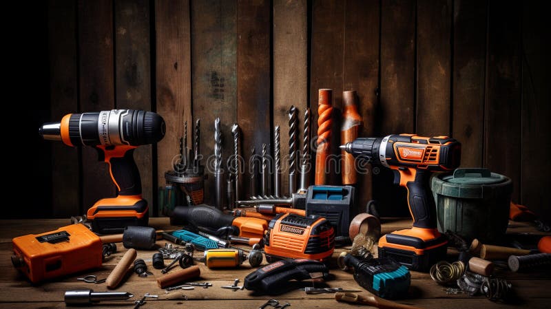 Electric Tools. a Set of Working Tools Stock Photo - Image of worker ...