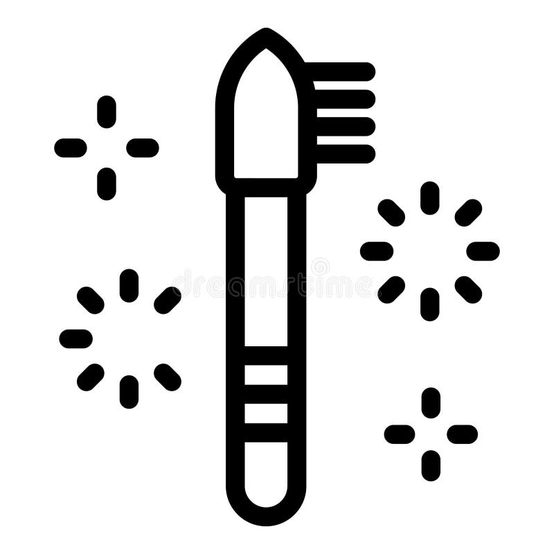 Electric Toothbrush Cleaning Teeth with Sparkling Effect Icon Stock Illustration - Illustration ...