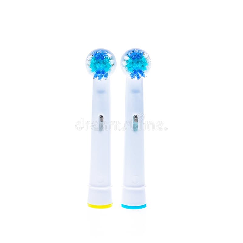Electric Toothbrush Replacement Heads with Color Rings Stock Photo ...