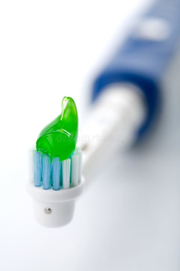 Electric Toothbrush with Toothpaste Stock Image - Image of common ...