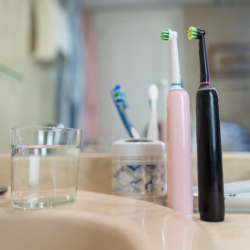 Electric Toothbrushes and Various Objects Used in daily Teeth Cleaning ...