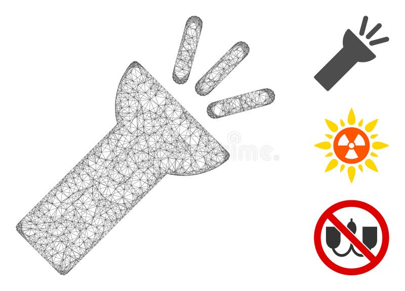 Electric Torch Light Polygonal Web Vector Mesh Illustration Stock ...