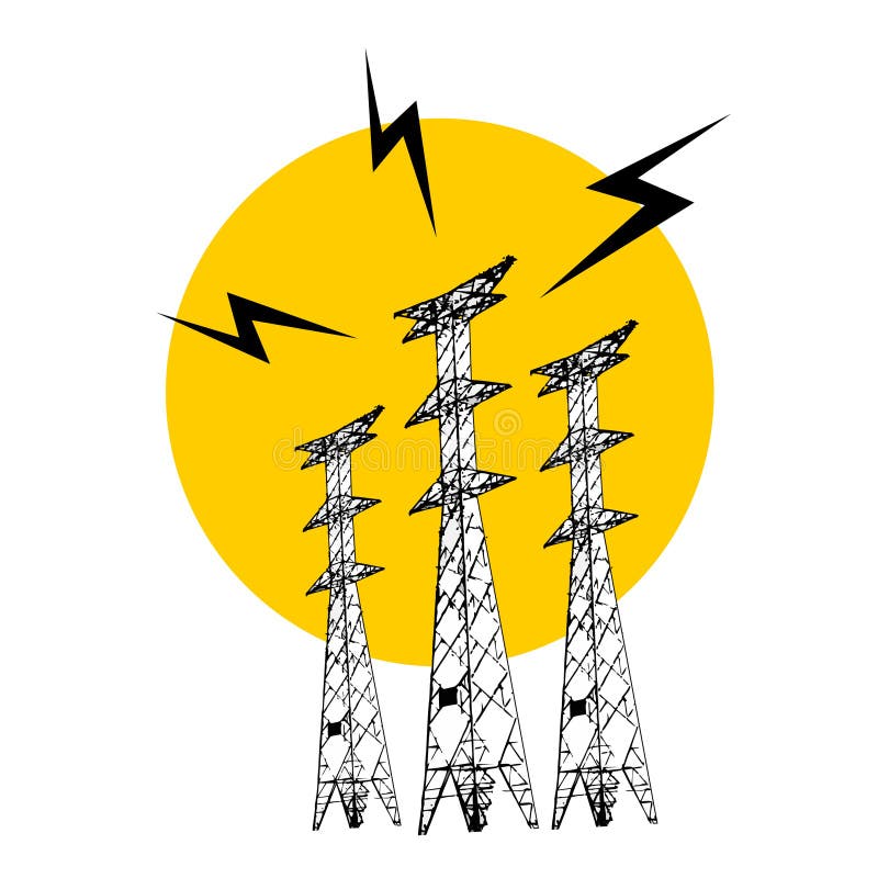 Electric tower stock vector. Illustration of tower, electric - 24550638