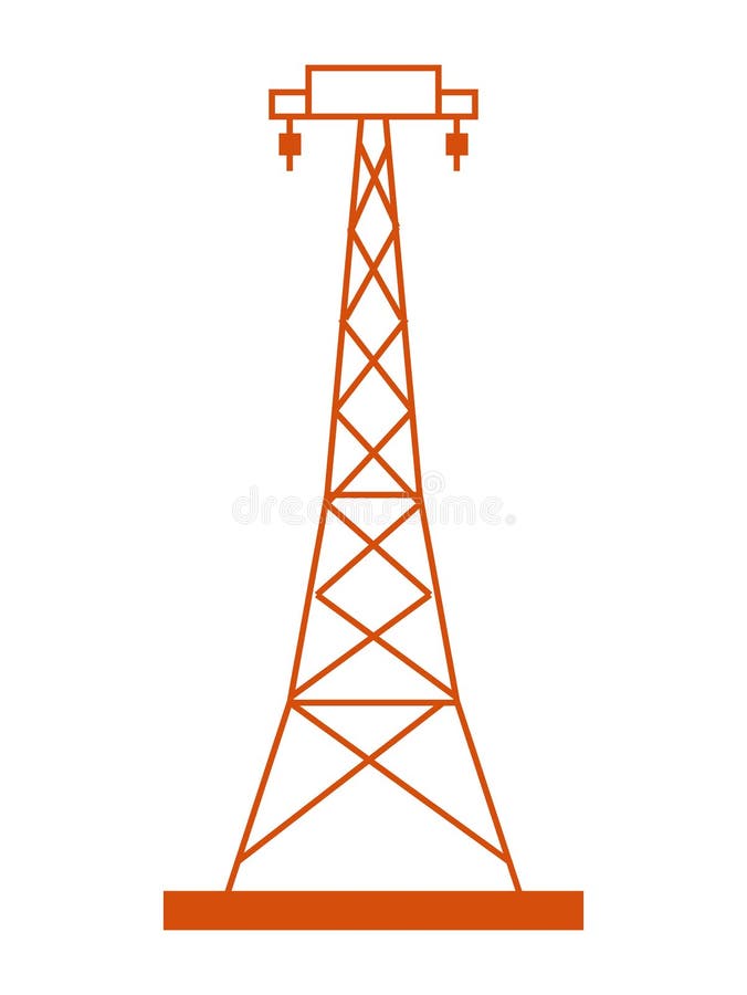 Electric Tower Symbol Isolated Stock Vector - Illustration of ...