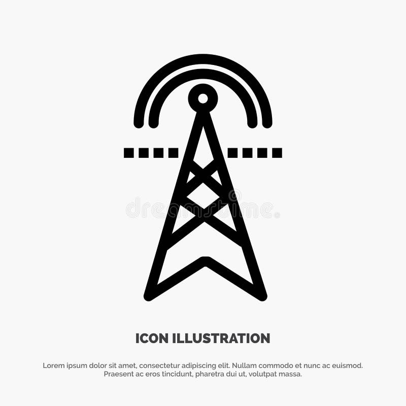 Electric Tower, Electricity, Power, Tower, Computing Vector Line Icon ...