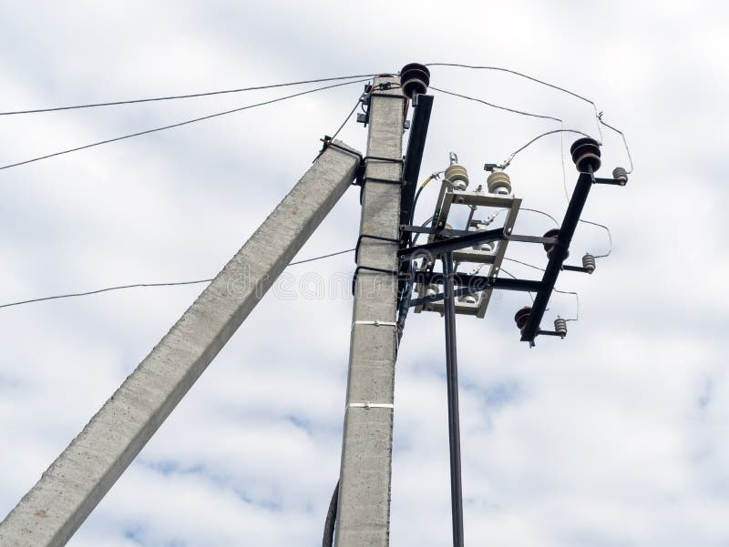 Electric Tower High Voltage Post Stock Photo - Image of steel, metal ...