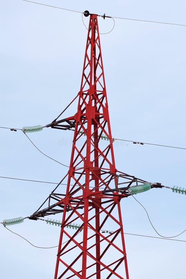 Electric Tower High Voltage Post Stock Photo - Image of metal, power ...