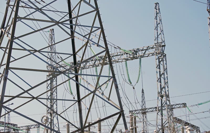 Electric Tower High Voltage Post Stock Photo - Image of post, energy ...