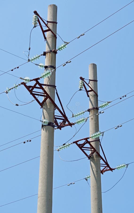 Electric Tower High Voltage Post Stock Photo - Image of equipment ...