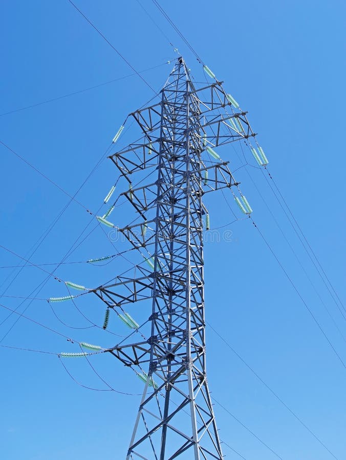 Electric Tower High Voltage Post Stock Image - Image of voltage, supply ...
