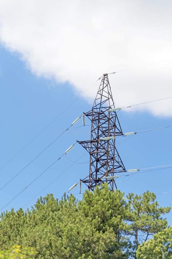 Electric Tower High Voltage Post Stock Photo - Image of watt ...