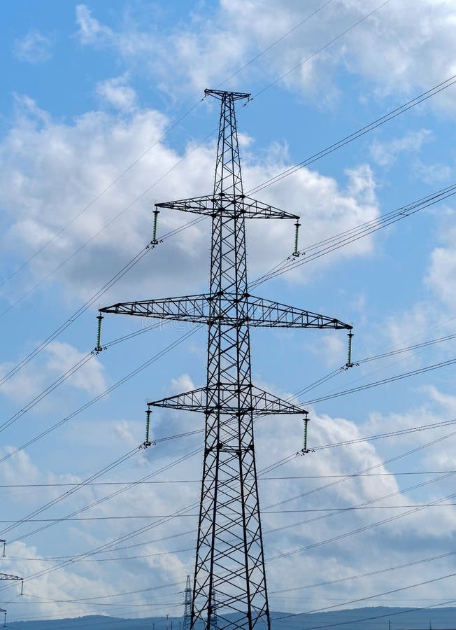 Electric Tower High Voltage Post Stock Photo - Image of electricity ...