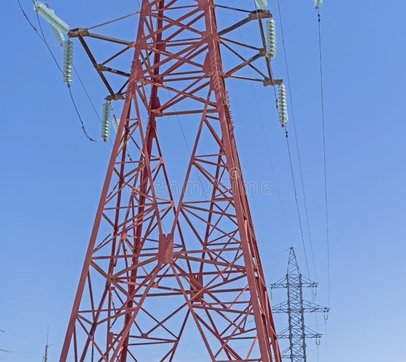 Electric Tower High Voltage Post Stock Photo - Image of watt, tower ...