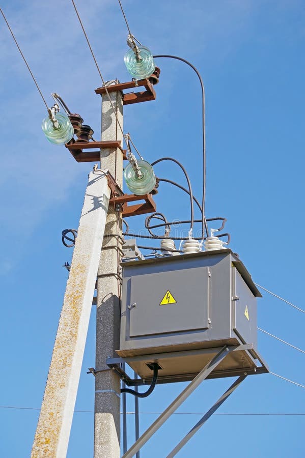 Electric Tower High Voltageand High Voltage Transformer Stock Image ...