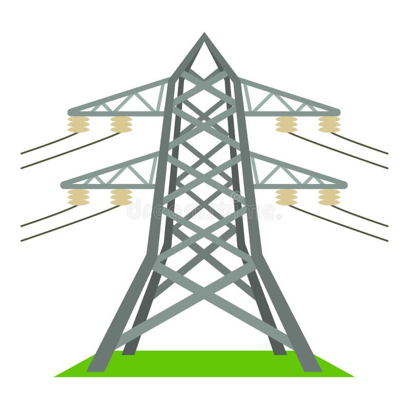 Electric Tower Icon, Cartoon Style Stock Vector - Illustration of ...