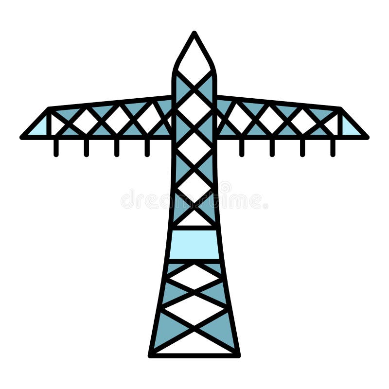 Electric Tower Icon Color Outline Vector Stock Vector - Illustration of ...