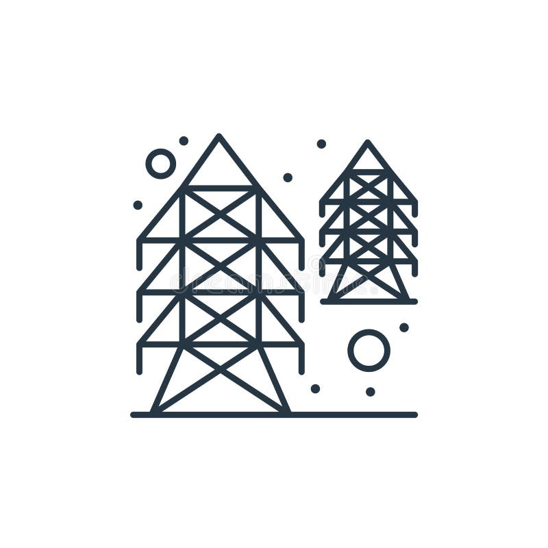 Electric Tower Icon Vector from City Elements Concept. Thin Line ...