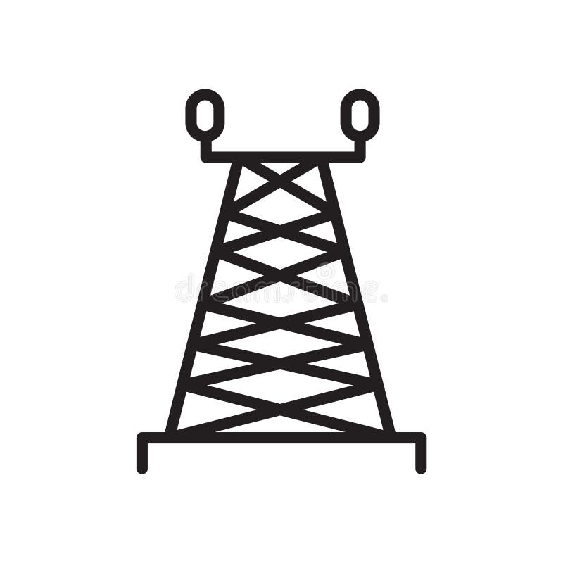 Electric Tower Icon Vector Isolated on White Background, Electric Tower ...