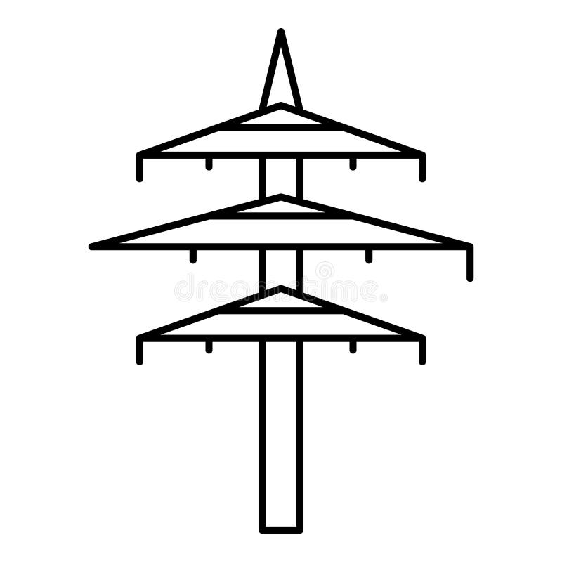 Telegraph Electric Tower Icon, Outline Style Stock Vector ...