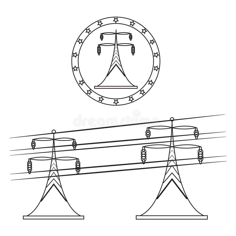 Electric Tower Pattern Seamless Stock Vector - Illustration of energy ...