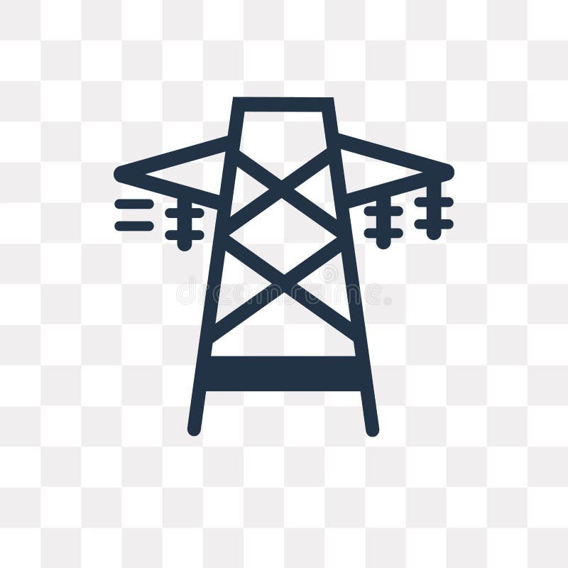 Electric Tower Vector Icon Isolated on Transparent Background, E Stock ...