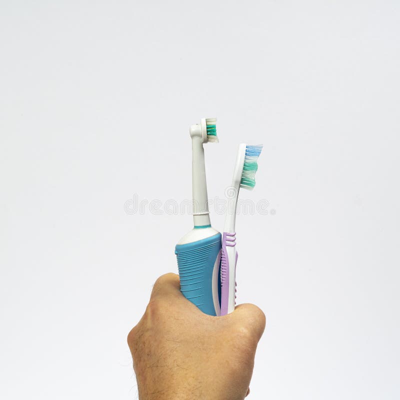 Electric and Traditional Toothbrushes Stock Image - Image of healthcare ...