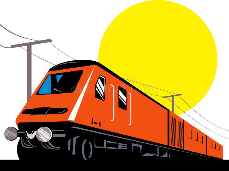 Electric Train Icon, Flat Style Stock Vector - Illustration of motion ...