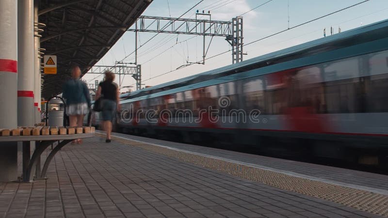 Electric Train Rides by Monorail Railway Above Stock Video - Video of ...