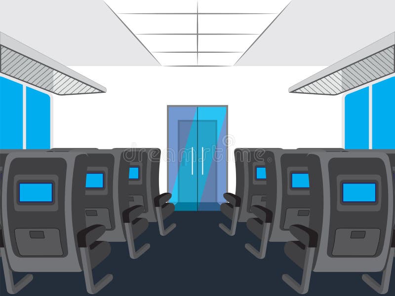 Electric Train Car Interior Stock Vector - Illustration of steward ...