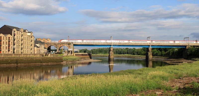 Electric Train Carlisle Bridge Lancaster Editorial Image - Image of ...
