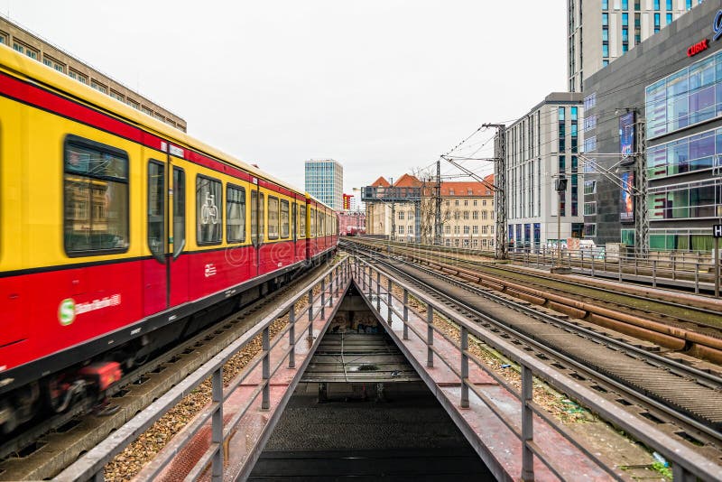 Electric Train Infrastructure Near Alexanderplatz in Berlin Editorial ...