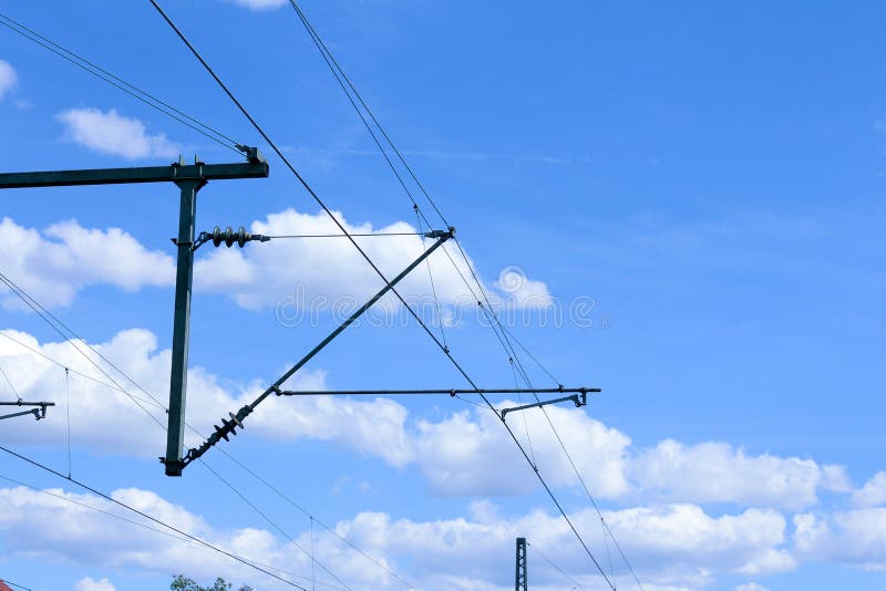 Railway Overhead Contact System Stock Image - Image of highvoltage ...
