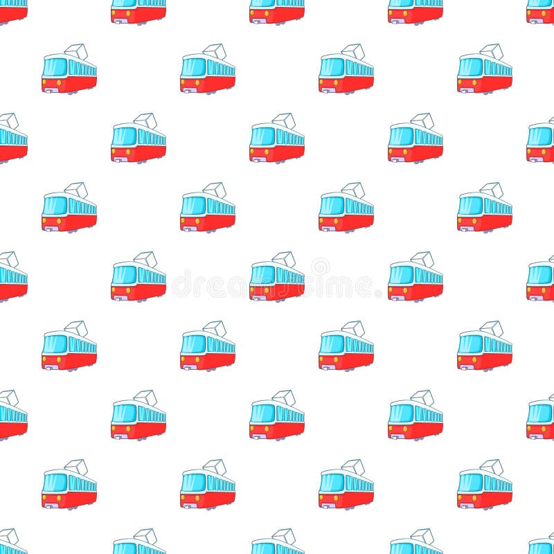Electric Train Pattern, Cartoon Style Stock Vector - Illustration of ...