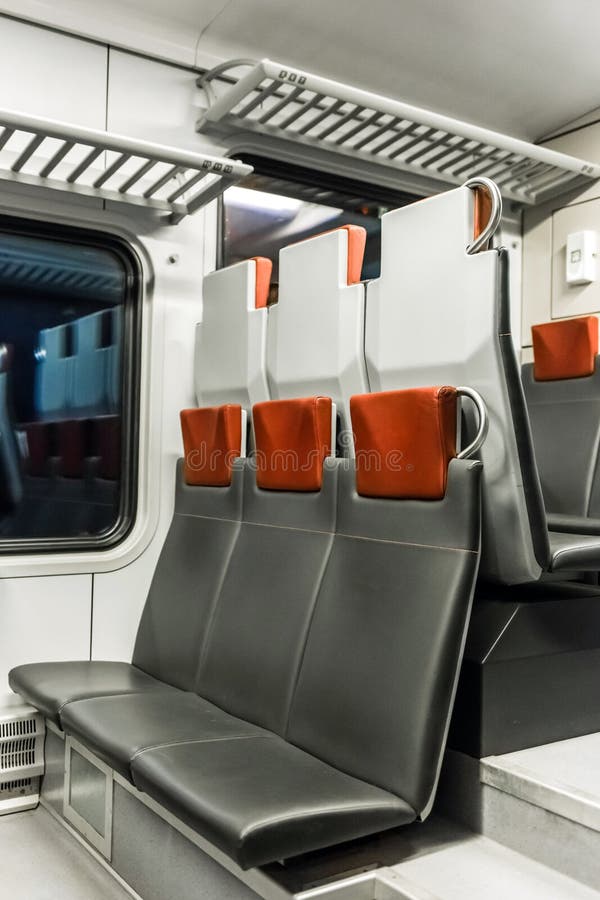 Electric Train Stadler Modern Interior with Leather Seats Stock Image ...
