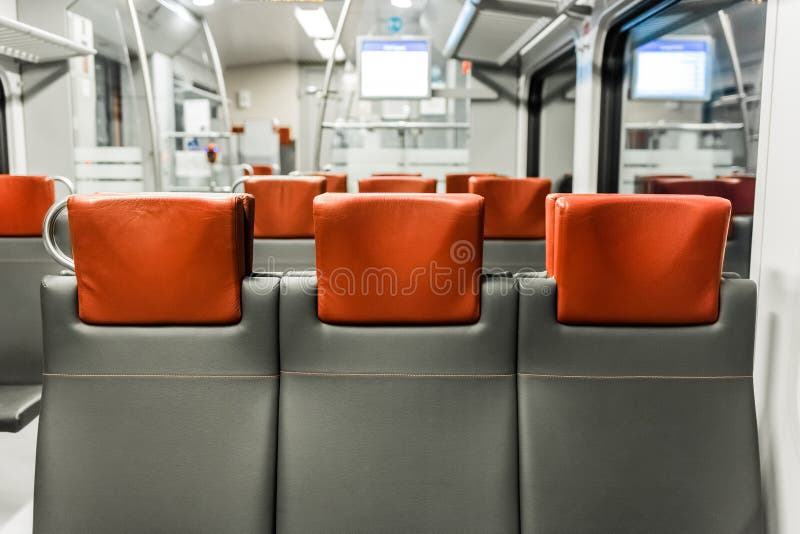 Electric Train Stadler Modern Interior with Leather Seats Stock Photo ...