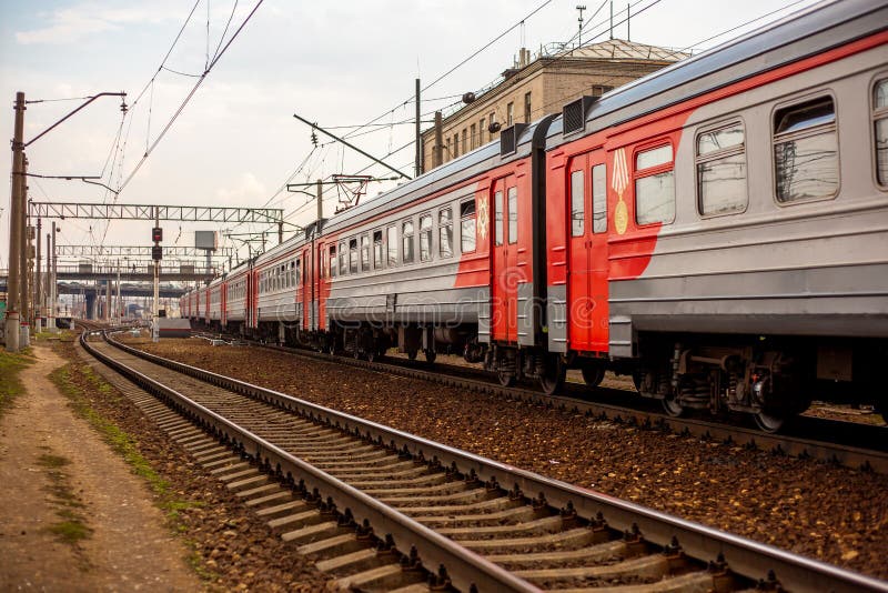 Electric Train at the Station Stock Image - Image of rolling, station ...