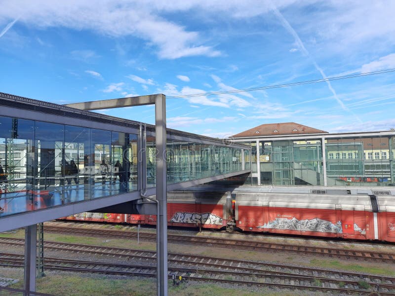 Electric Train for Transporting People and Cargo Editorial Stock Image ...