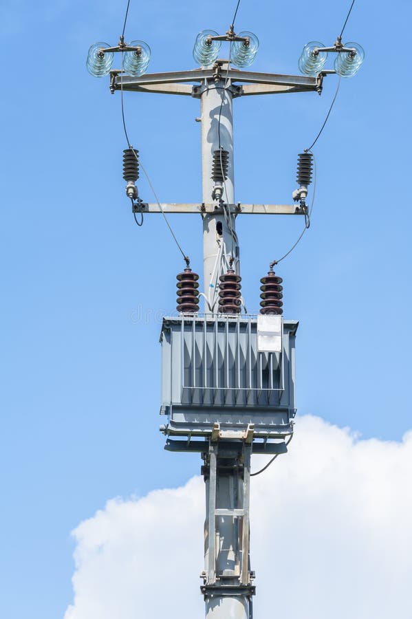 Power Pole with External Electric Separator on Top Stock Image - Image ...