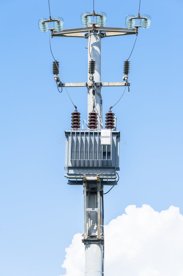 Power Pole with External Electric Separator on Top Stock Image - Image ...